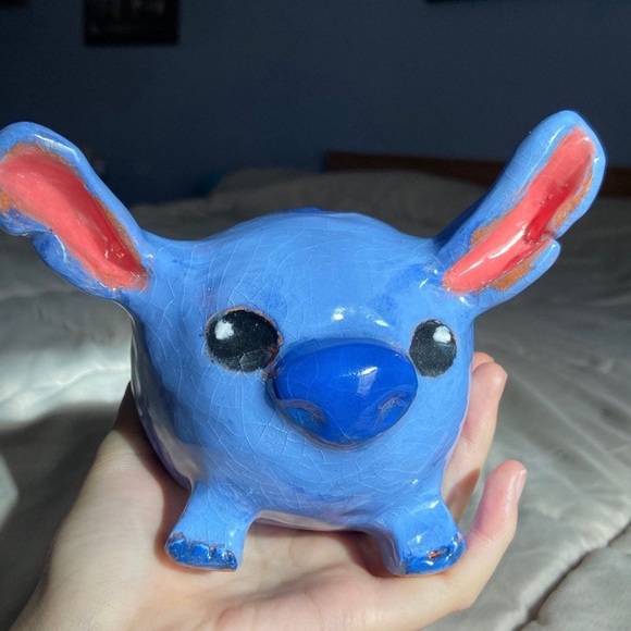 Accents | Ceramic Disney Inspired Stitch Piggy Bank | Poshmark